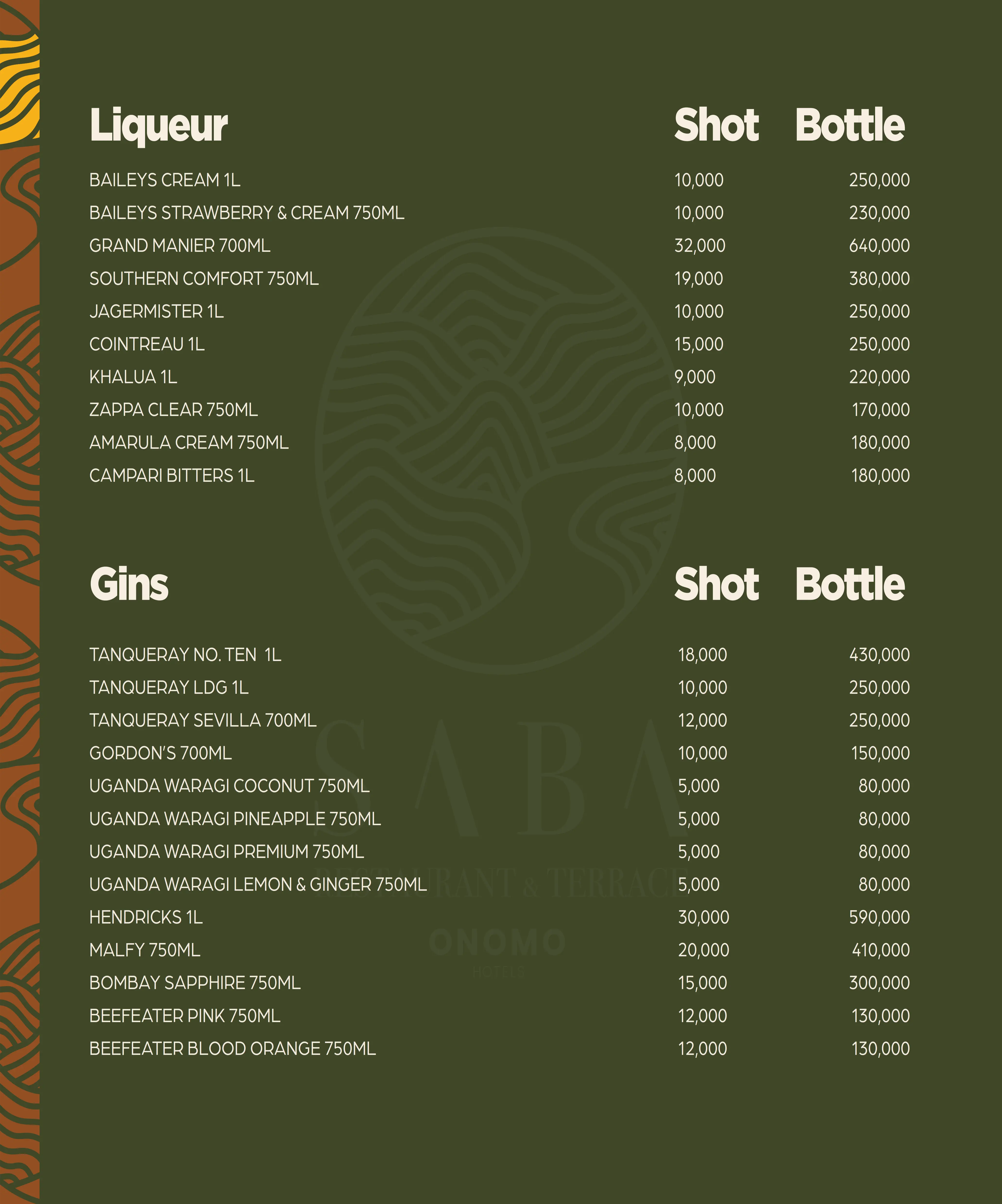 Afro-Fusion Menu-Saba Onomo Hotel